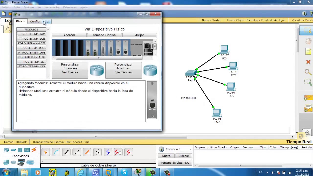 Red Fibra Optica Packet Tracer - YouTube
