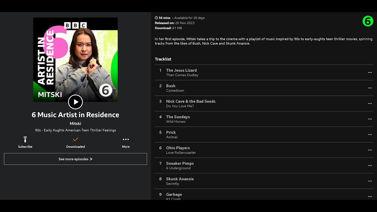 Mitski Artist in Residence BBC Radio 6 Episode 1 Full (20/11/2023) - YouTube