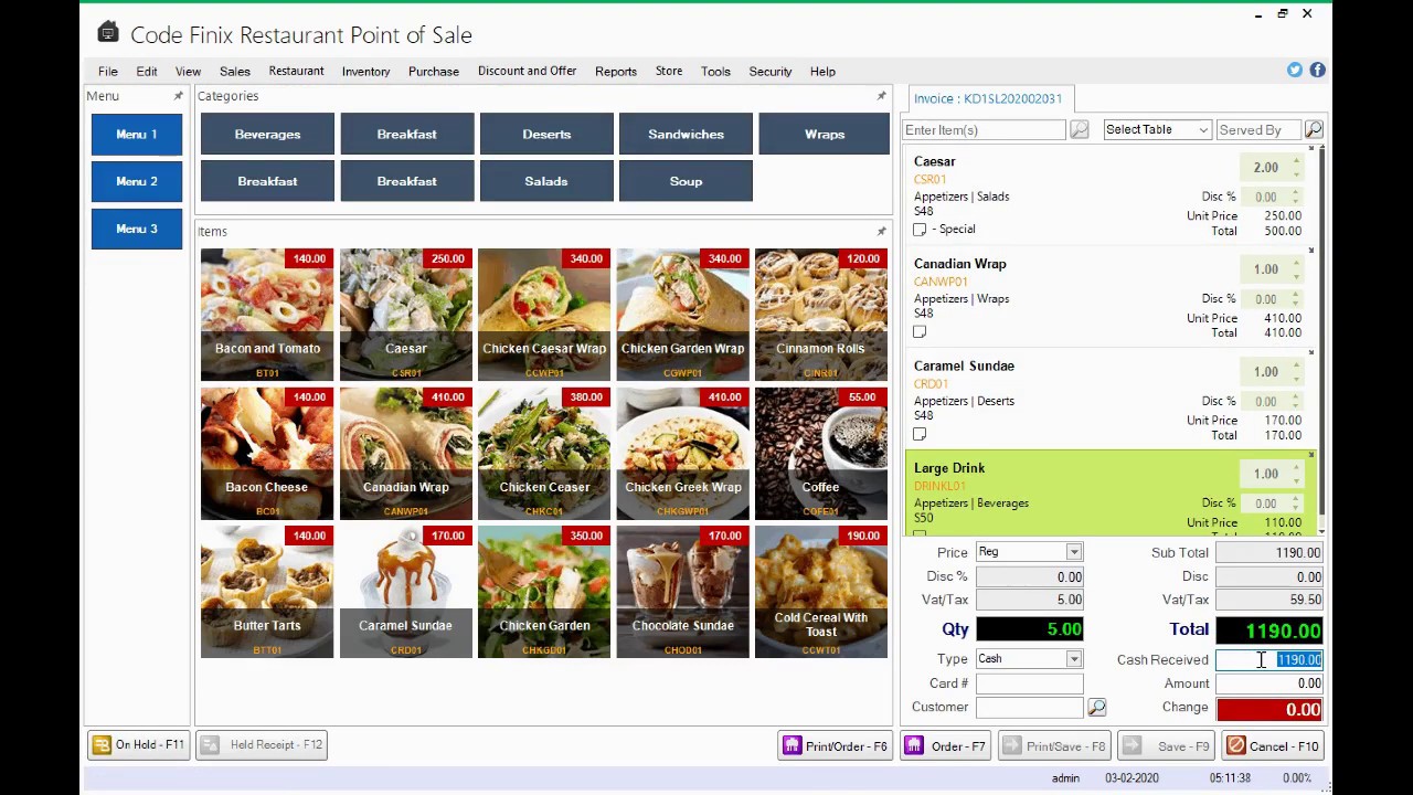 Windows: How to sell items in Code Finix POS Restaurant - YouTube