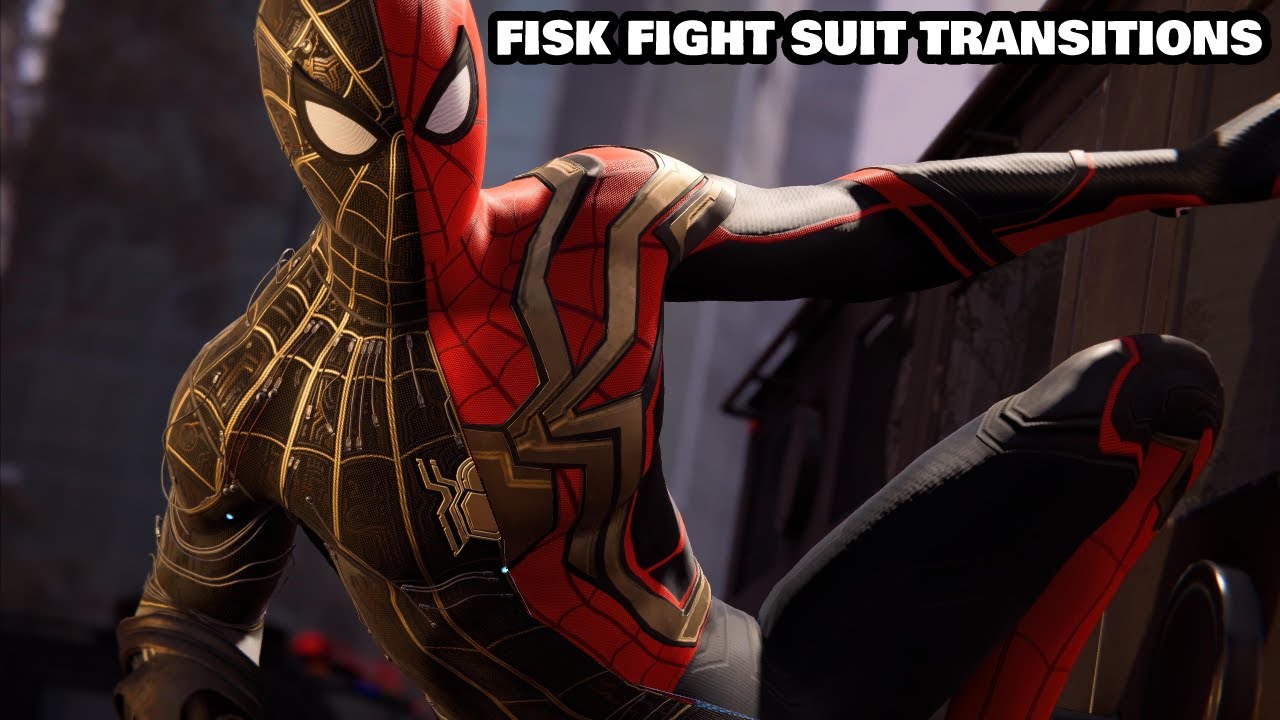 FISK FIGHT (All MOVIE Suits Transitions) | Spider-Man PS5 - YouTube