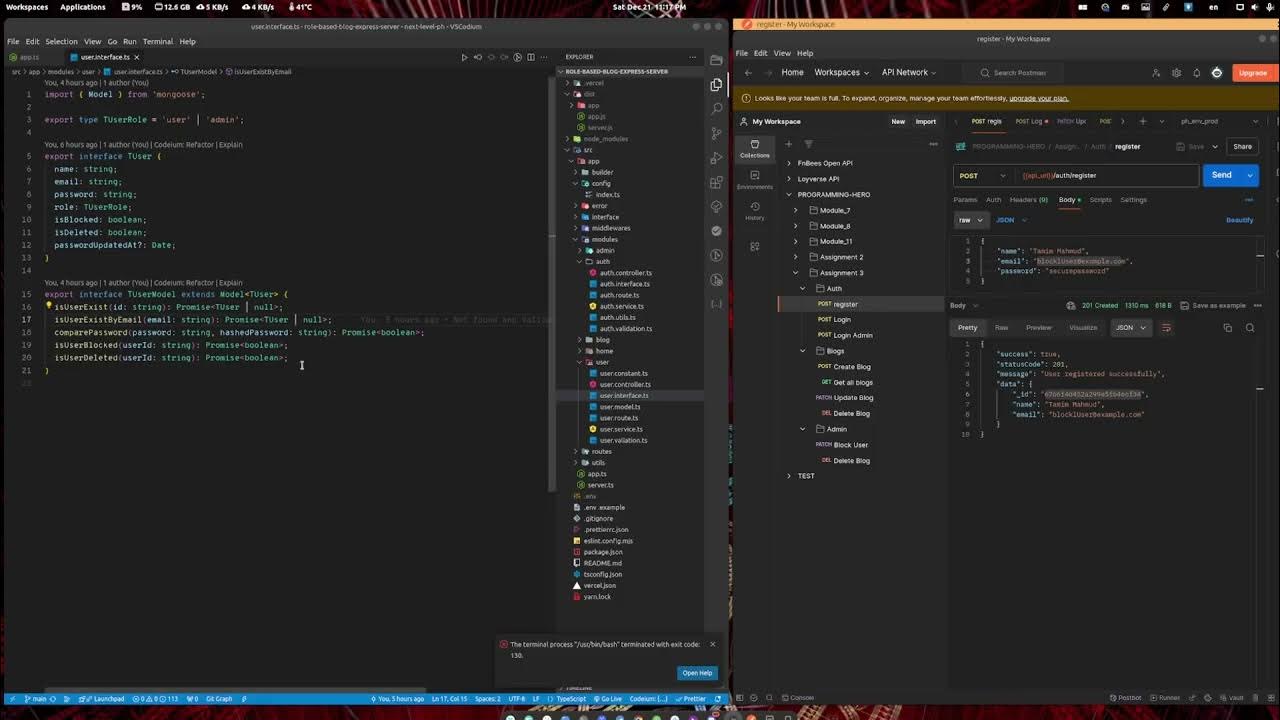 Project overview of role based blogging server - YouTube