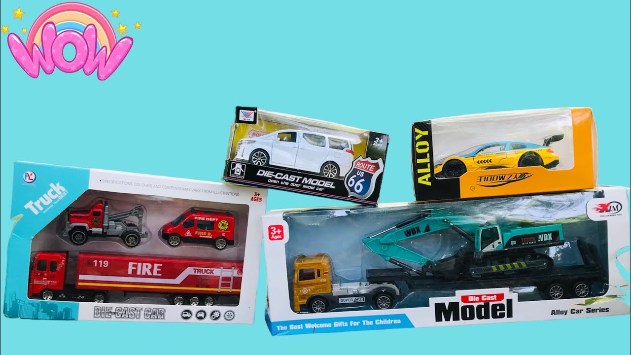 Unboxing Mainan Mobil Fire Truk Mobil Balap Truk Trailer angkut ...