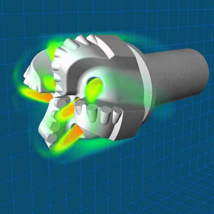 Drill Bit CFD Simulation using Volume Rendering - YouTube