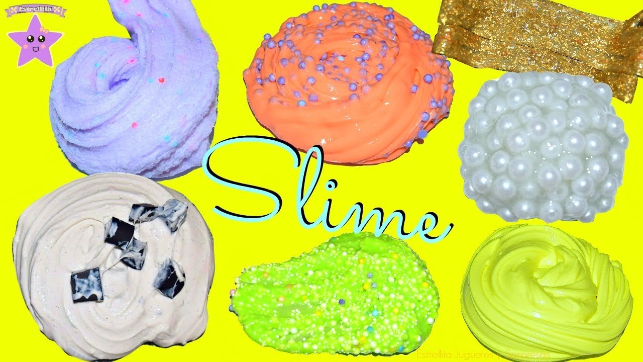 Mi colección de Slime. Crunchy, Fluffy, Butter, hoja de oro, cloud ...