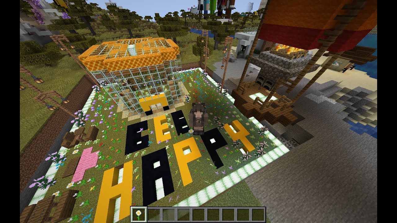 Bee dome Minecraft build (Flower madness) - YouTube