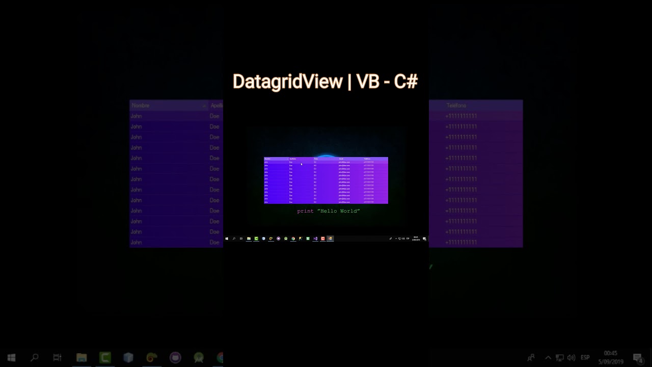 Themes DataGridView C# - VB | FiveCodMaterialDesign#Shorts - YouTube