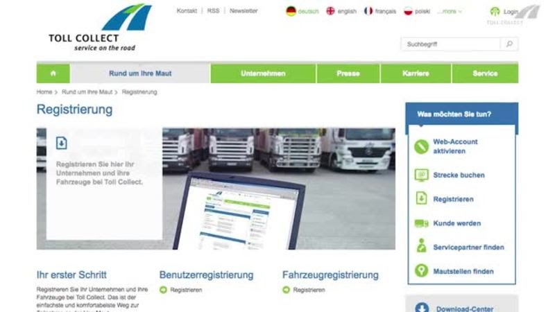 Toll Collect: Kunden-Portal mit neuen Funktionen - YouTube