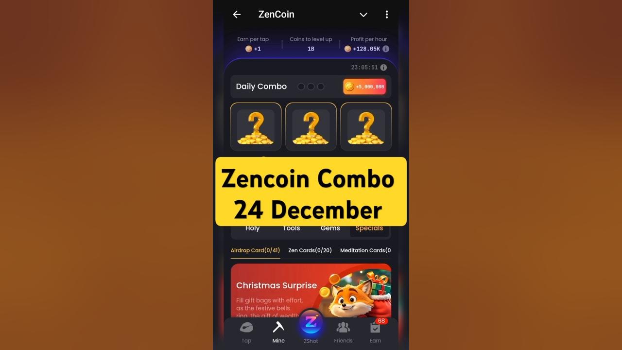 Zen coin daily combo Today 24 December | Zen coin combo cards #zencoin #combo - YouTube