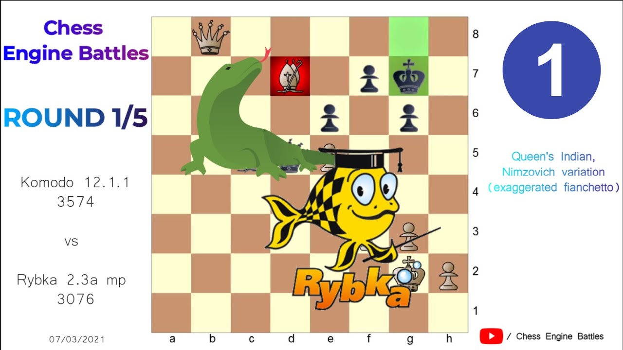 Komodo 12.1.1 vs Rybka 2.3a mp - Round 1 | Chess Engines Battle - YouTube