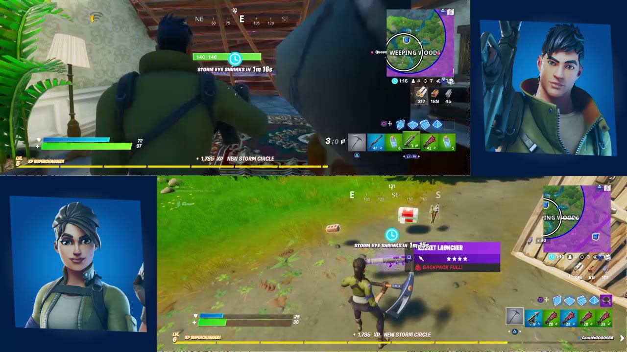 Fortnite split screen battle royale - YouTube