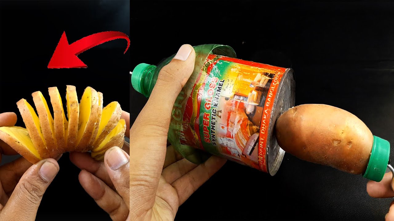 How To Make Spring Potato Slicer !! Spiral Potato !! Diy Spring Potato ...