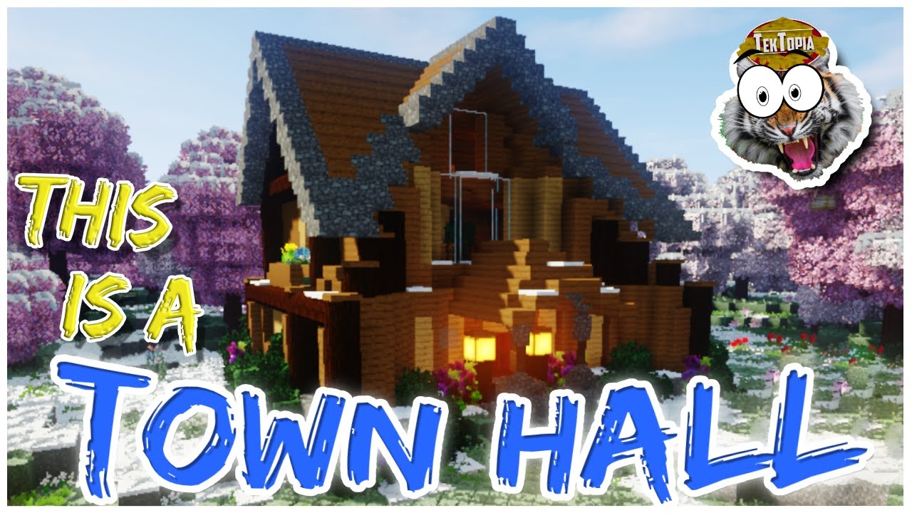I BUILT a WOODEN TOWN HALL+Timelapse | Survival Modded Minecraft ...
