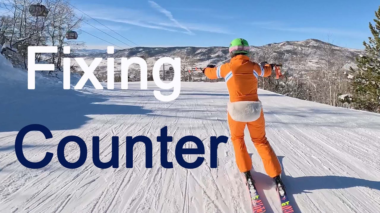 Counter in skiing, a lesson fixing too much counter - YouTube