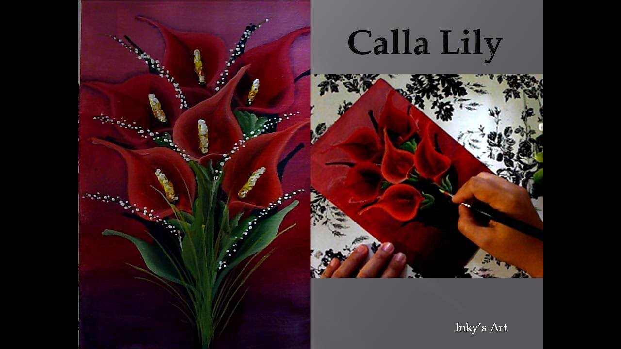 Calla Lily Acrylic Painting : A-Z series #25 - YouTube