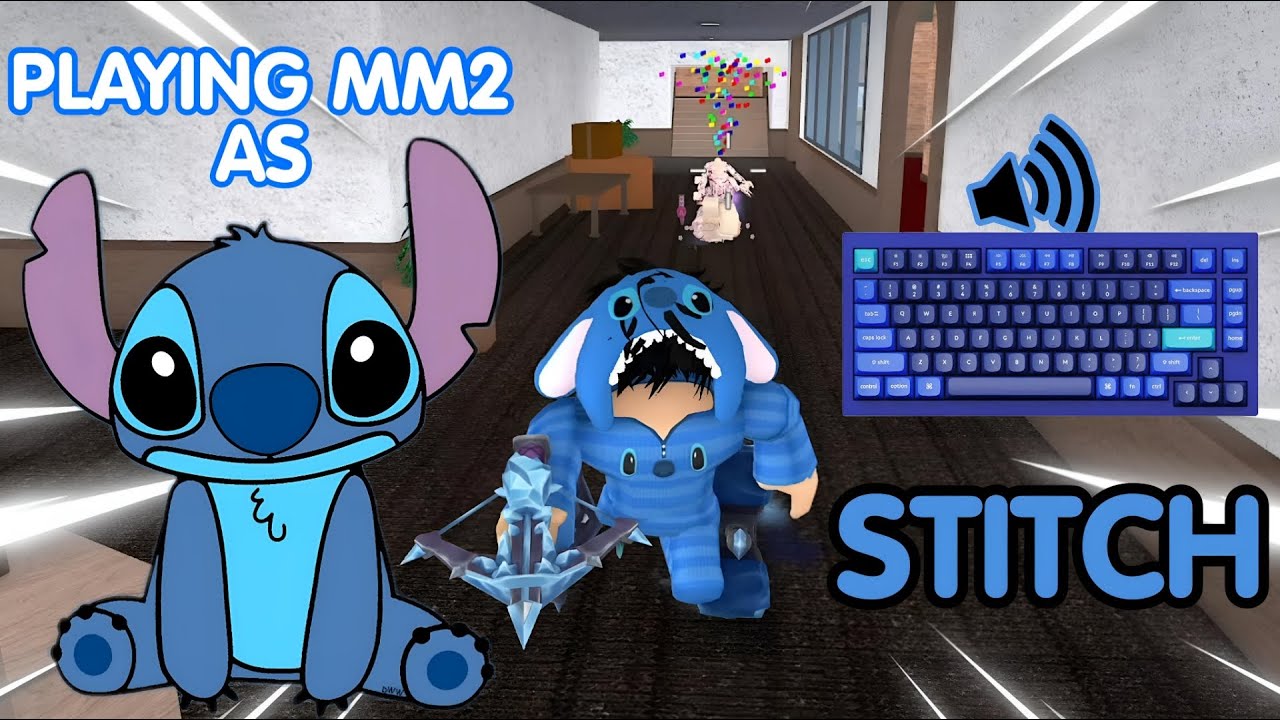 STITCH DESTROYS TEAMERS & EXPLOITERS IN MM2 + GAMEPLAY *KEYBOARD ASMR ...