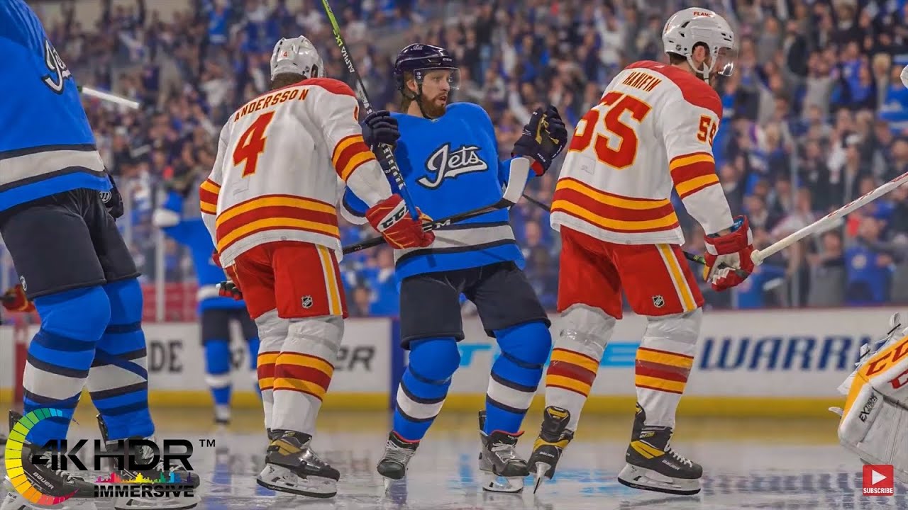 Winnipeg Jets vs Calgary Flames 4K! Full Game Highlights NHL 22 PS5 ...