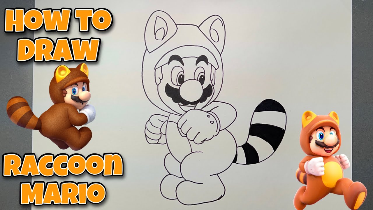 How To Draw Raccoon Mario 🦝| The Mario Movie | Step-By-Step #drawing ...