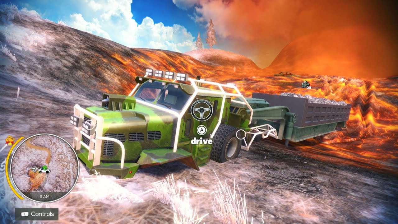 Military Truck Stuck In Volcano Lava With Trailer | Off The Road ...