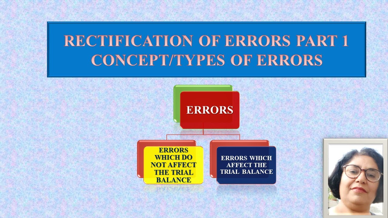 RECTIFICATION OF ERRORS 1/ CONCEPT/TYPE OF ERRORS/CLASS 11 ACCOUNTS ...