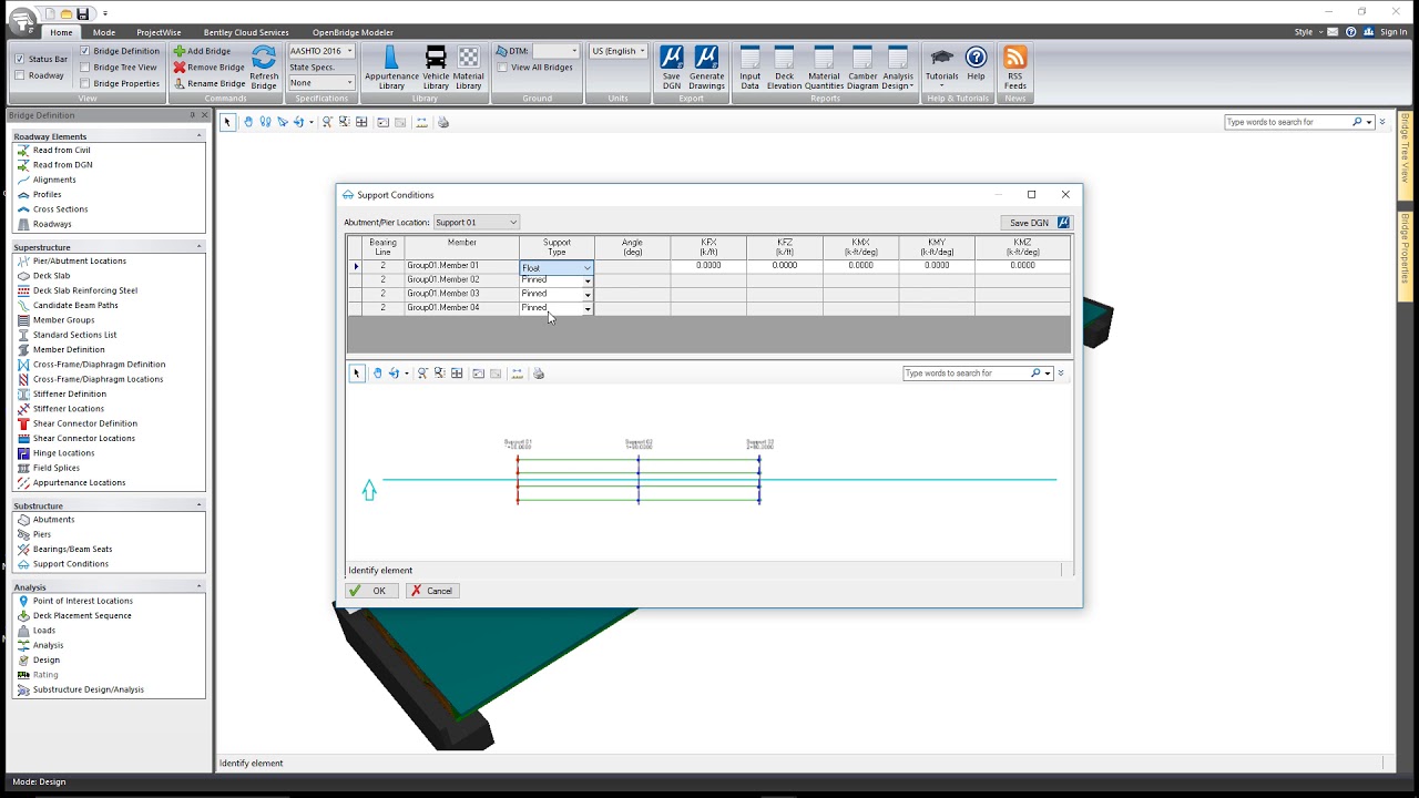 Support Conditions in LEAP Bridge Steel CONNECT Edition - YouTube