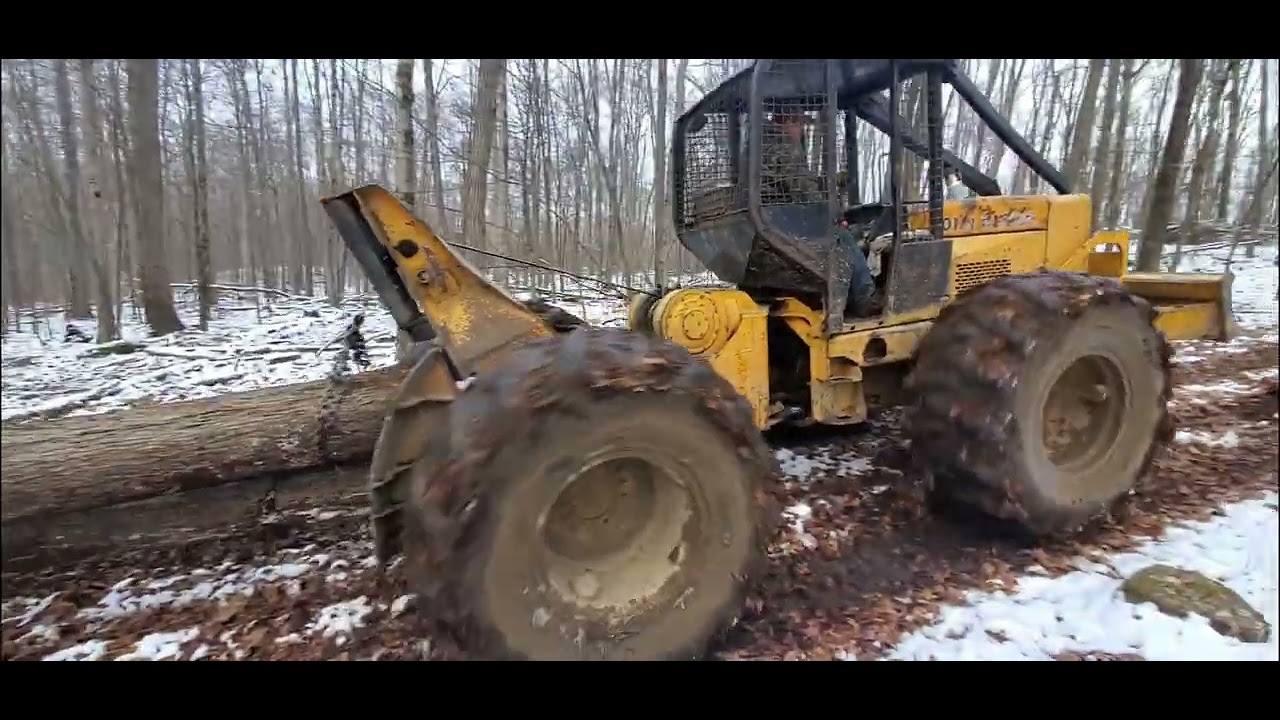 Log Skidder Skidding Logs - YouTube