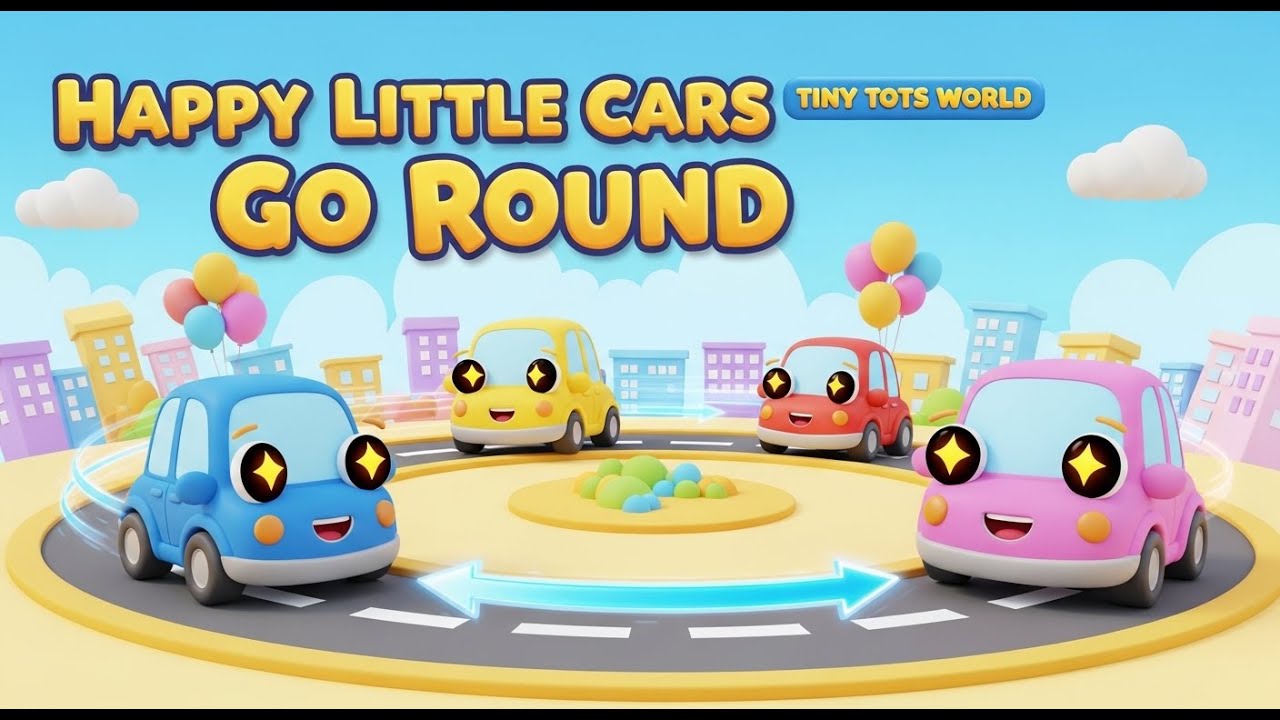 Happy Little Cars Go Round and Round | Nursery Rhyme - YouTube