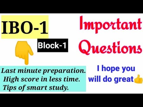IBO-1 II Block-1 II Important Questions - YouTube