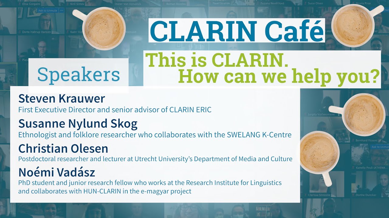 CLARIN2020 - CLARIN Café: This is CLARIN. How can we help you? - Day 1 ...