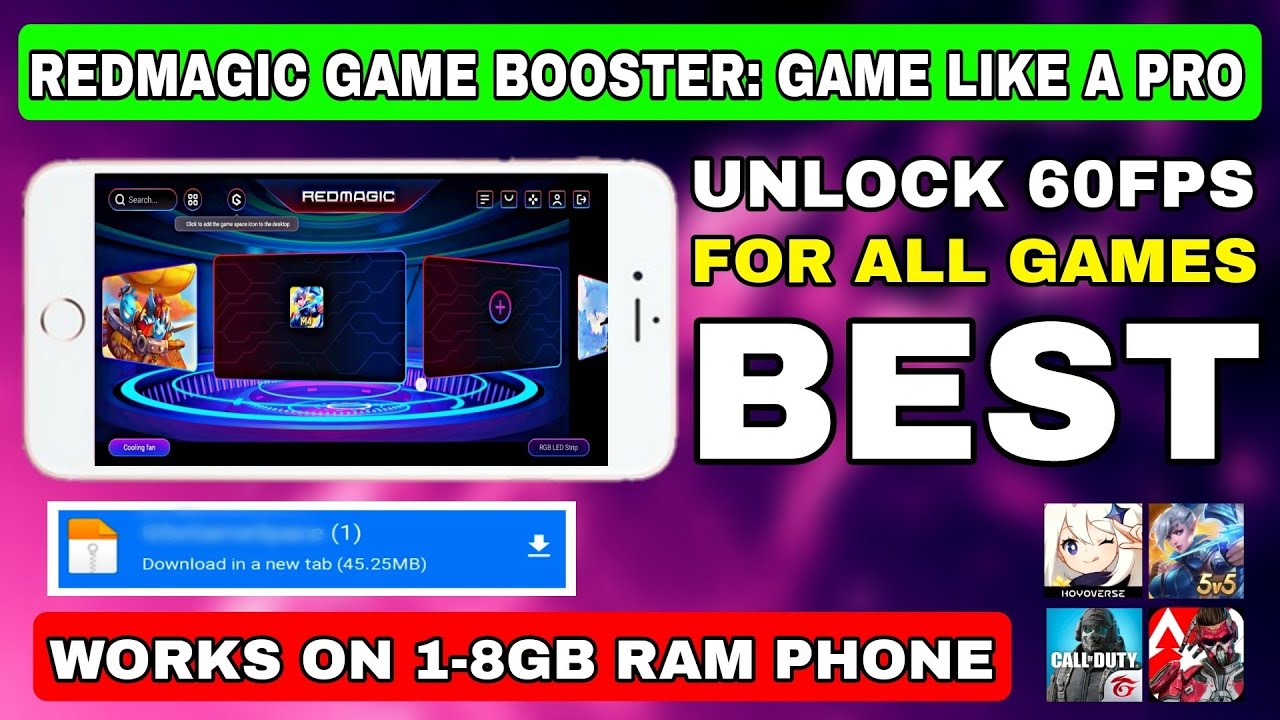 RedMagic Booster Unlocks 60FPS for ANY Android Game || Redmagic Game ...