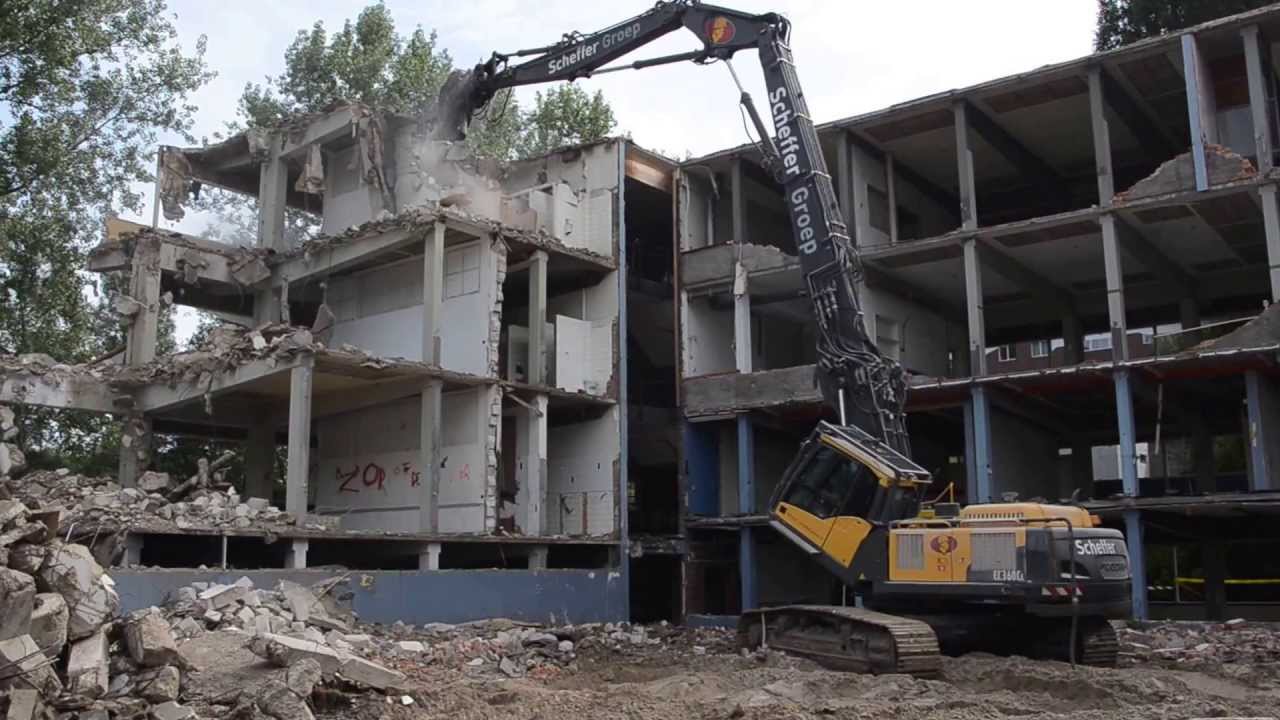 Volvo EC 360C HR high-reach demolition excavator, Scheffer Sloopwerken - YouTube