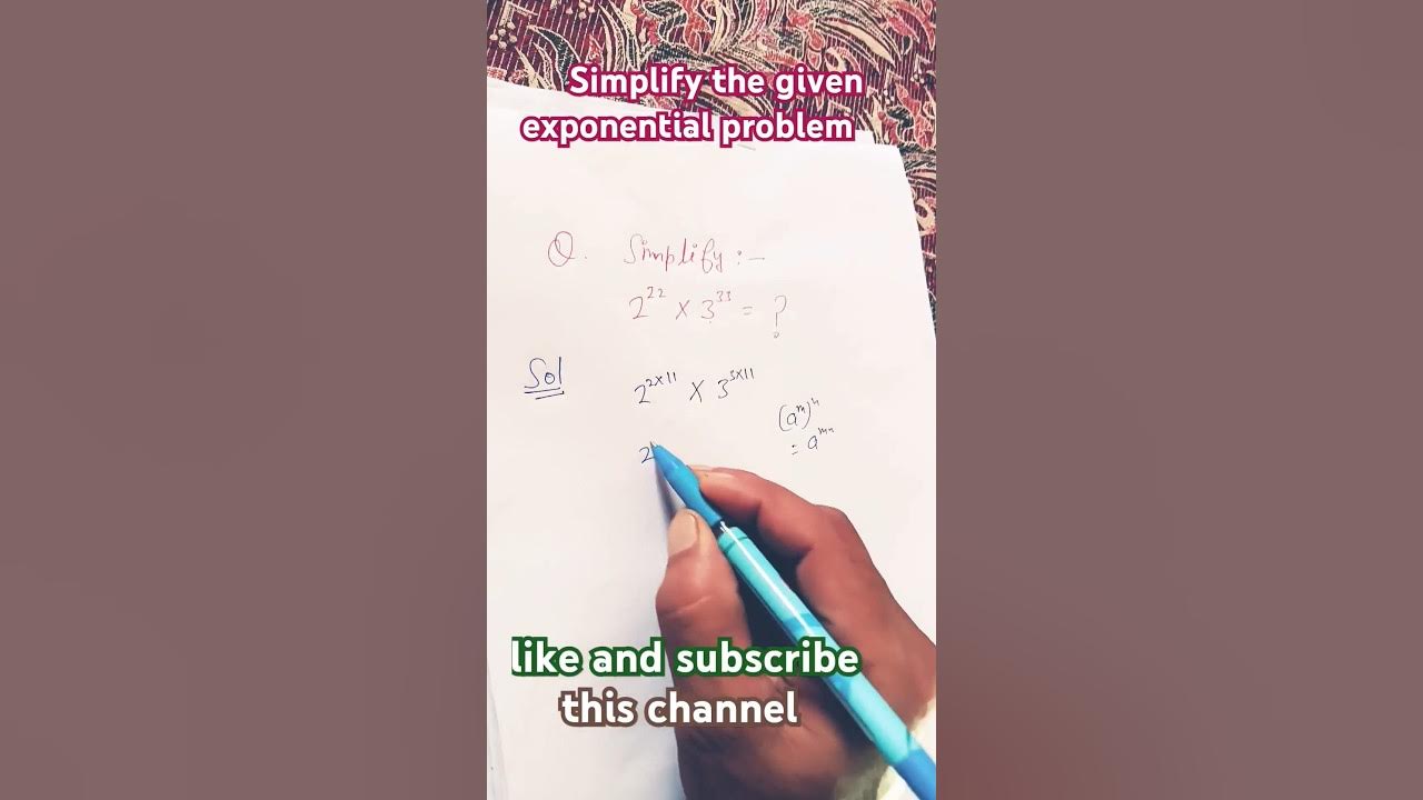 simplify exponential expression #shortvideo #maths #exponential - YouTube