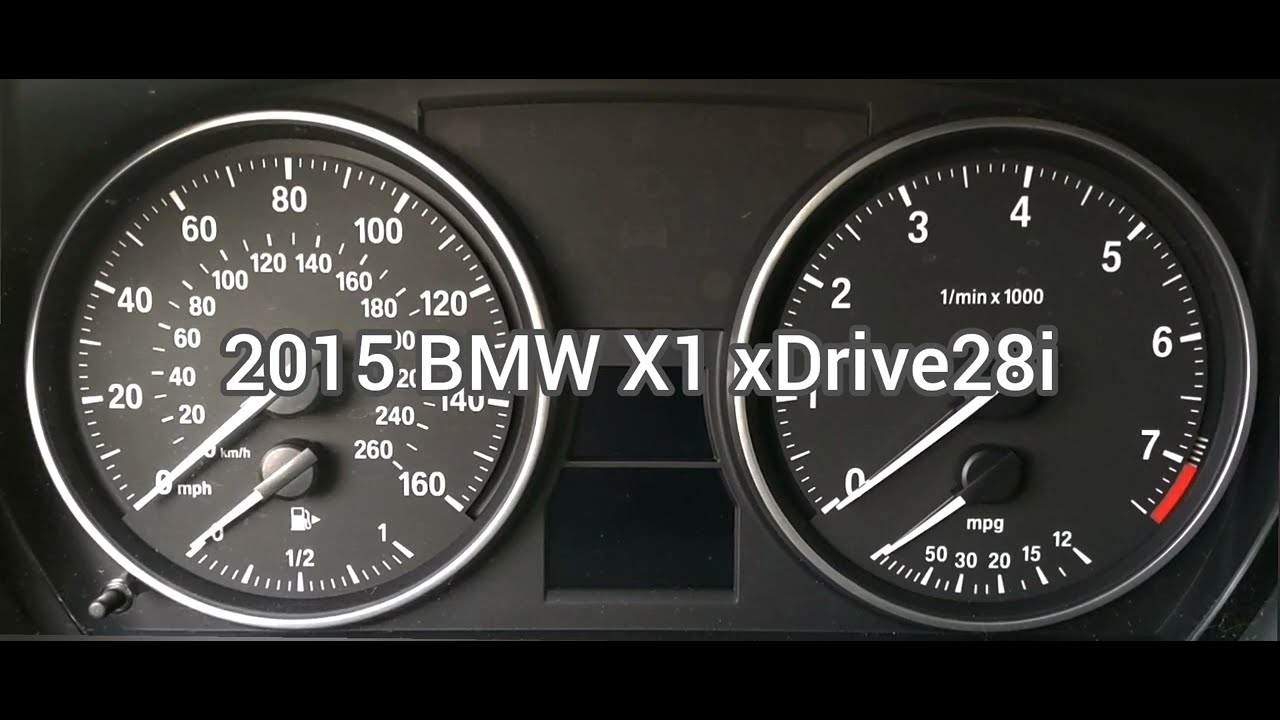 BMW - X1 - 2015 - xDrive28i: Gauge Cluster Startup Sequence - YouTube