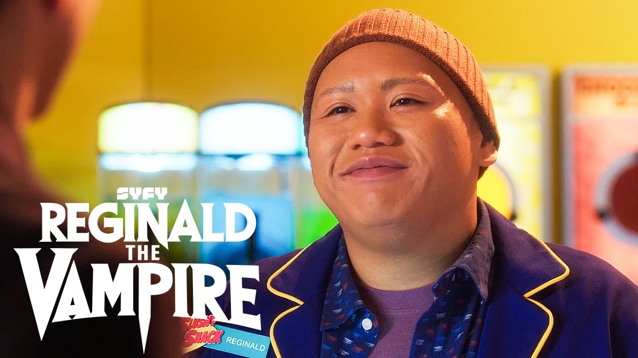 FIRST LOOK: Reginald the Vampire | Self-Help, Slushies and Workplace Romance | (S1 E1) | SYFY ...