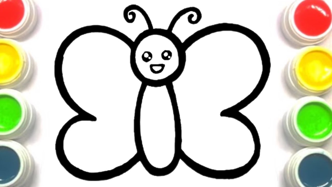 How to Draw a Cute, Simple Butterfly | Draw a Colorful Butterfly Easily ...