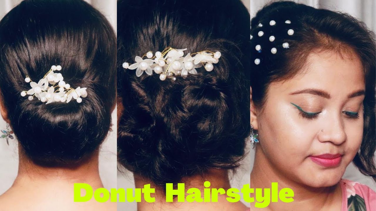 Easy Hairstyle with Donut for Medium Hair in 5 mins 💁 || Hairstyle ...