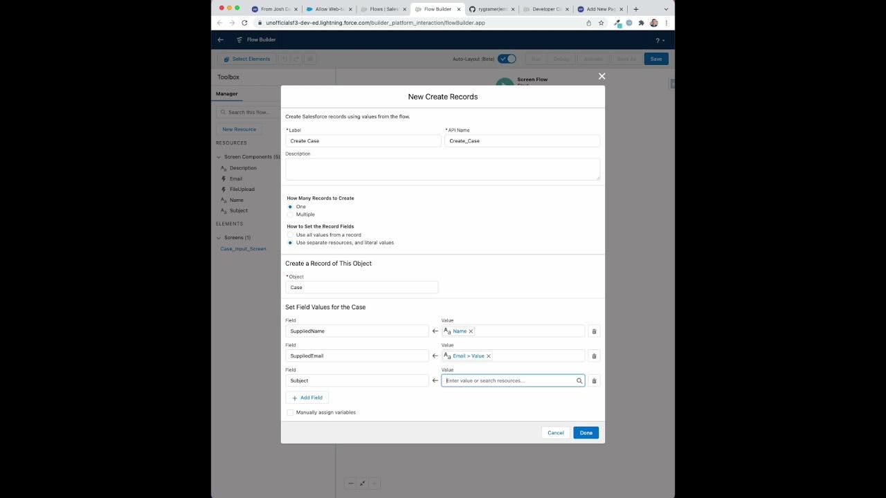 Salesforce Web to Case with File Attachments Using Flow and 'File Upload Improved' - YouTube
