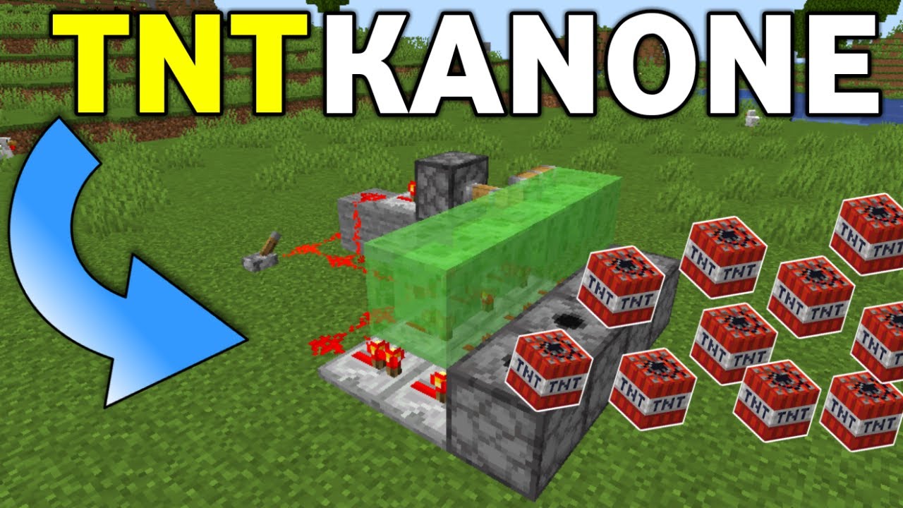 Minecraft TNT Kanone bauen einfach | Minecraft Tutorial - YouTube