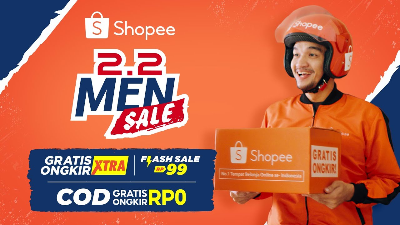 Shopee 2.2 Men Sale | Pasti Gratis Ongkir Xtra, Flash Sale Rp 99 dan ...