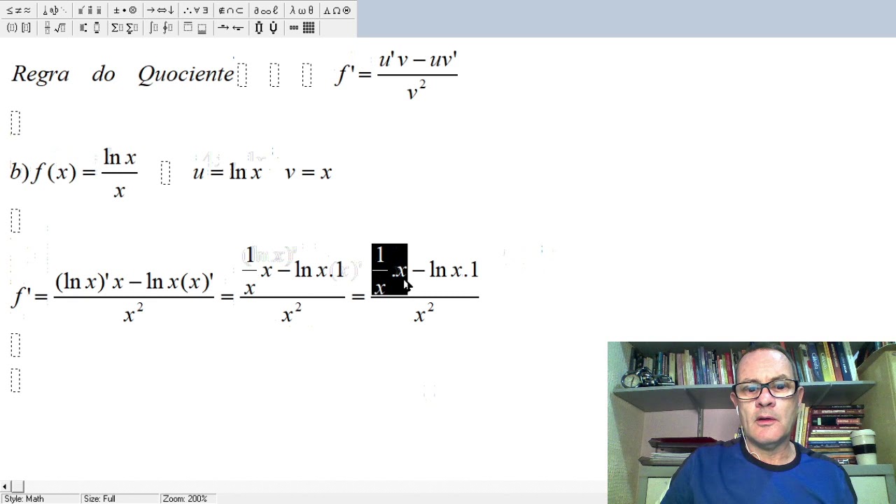 DERIVADAS Aula 13 Regra do Quociente - Questões - YouTube