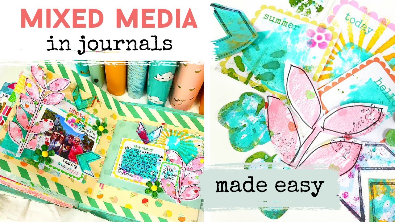 EASY MIXED MEDIA | How to Use Mixed Media In Journals - YouTube