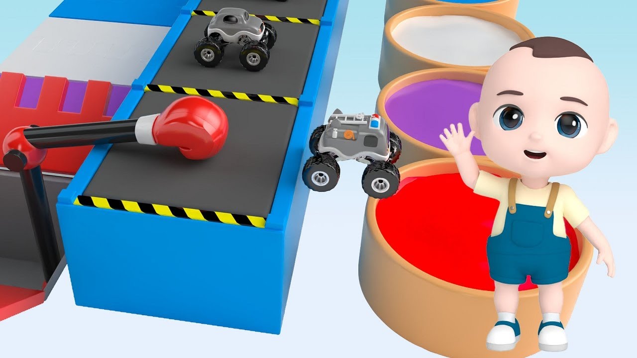 Animation of early education: boxing, car dyeing, toys, knowing cars ...