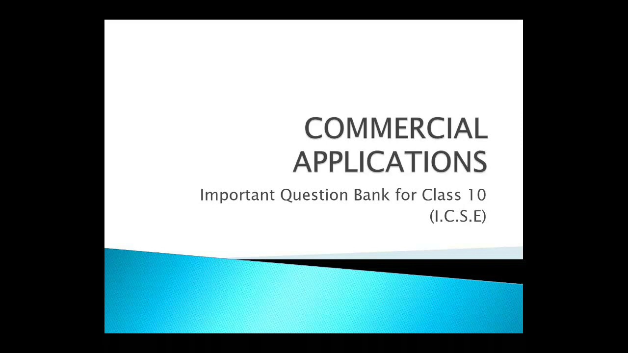 Commercial Application Class 10 (ICSE) Most Important Question Bank ...