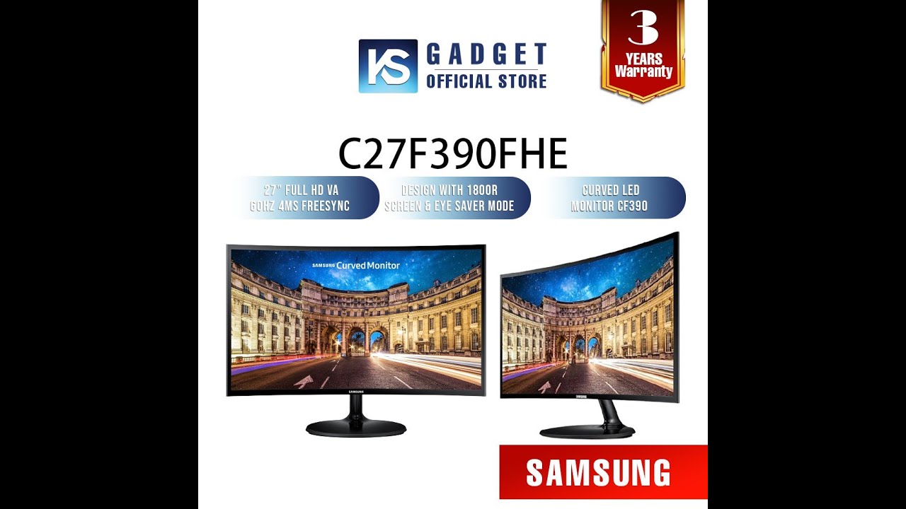 SAMSUNG 27" Curved Monitor CF390 Unboxing And Installation . - YouTube
