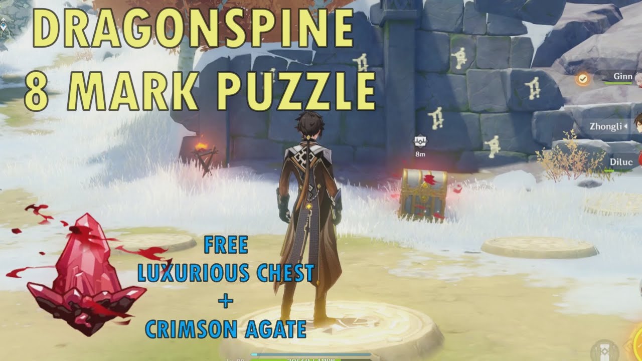 How to Solved Dragonspine 8 Mark Stone Wall Puzzle | Genshin Impact ...