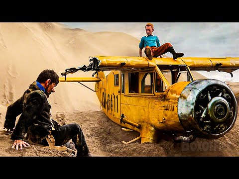 Tintin's plane crashes in the desert (and Milou drinks alcohol?!) The Adventures of Tintin
