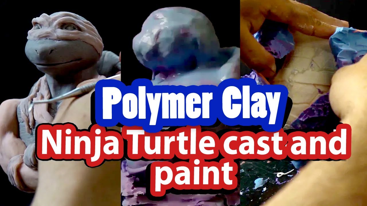 Polymer clay Ninja turtle resin cast and paint - YouTube