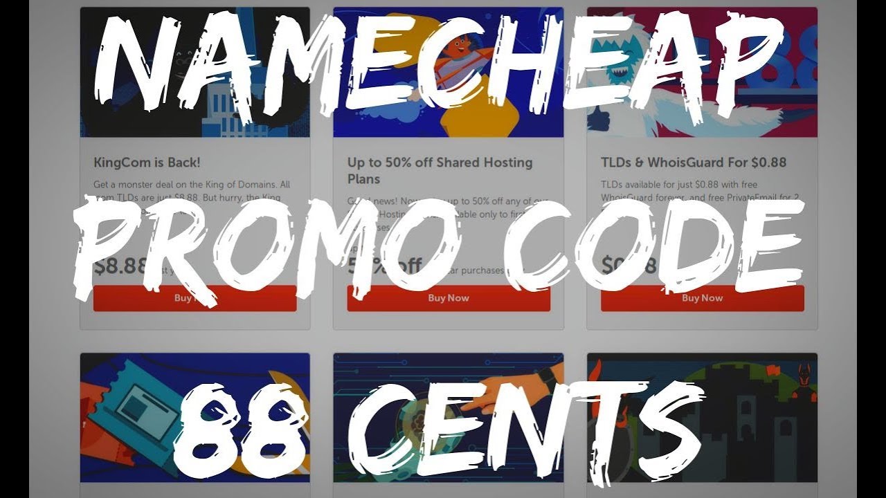 NAMECHEAP PROMO CODE 2019 0 88 DOMAINS 50 OFF HOSTING YouTube namecheap-promo-code-2019-0-88-domains-50-off-hosting-youtube