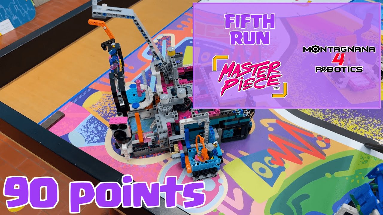 FLL MasterPiece | Fifth Run 90 points - Montagnana4Robotics - YouTube