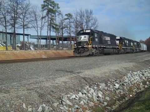 NS P84 With a Nathan P5 Horn show & SD60 Trio at the Hilltop Rd Crossing in Greensboro 11/19 ...