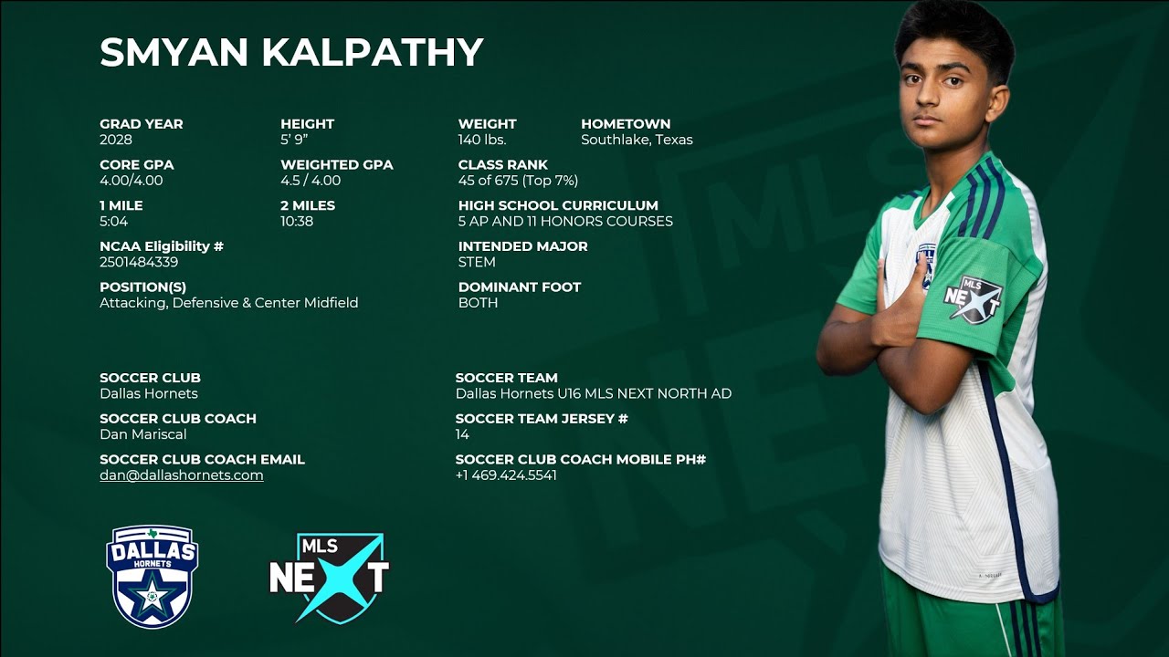 Smyan Kalpathy MLS Next: 2025-2026 League Season (Aug - Nov) Part 1 ...